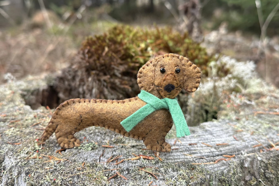 Melville the Dachshund Felt Ornament | Downeast Thunder Farm